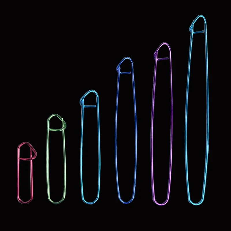 6PCS-Aluminum-safety-pin-Crochet-Knit-Knitting-Needle-Sweater-Stitch ...