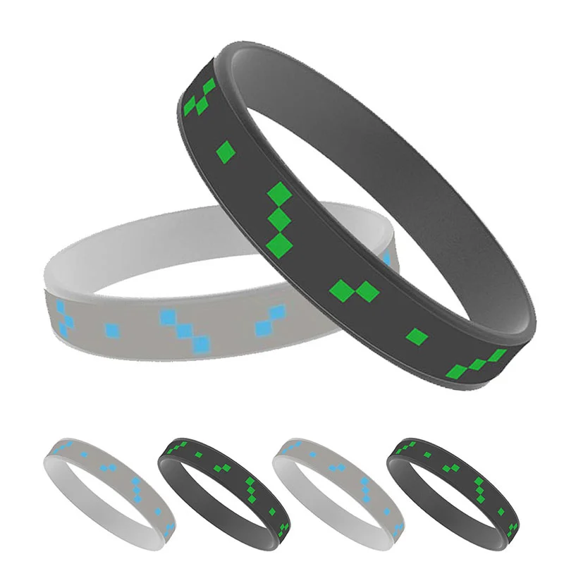 8PCS-Pixelated-Miner-Crafting-Style-Character-Wristband-Bracelets ...