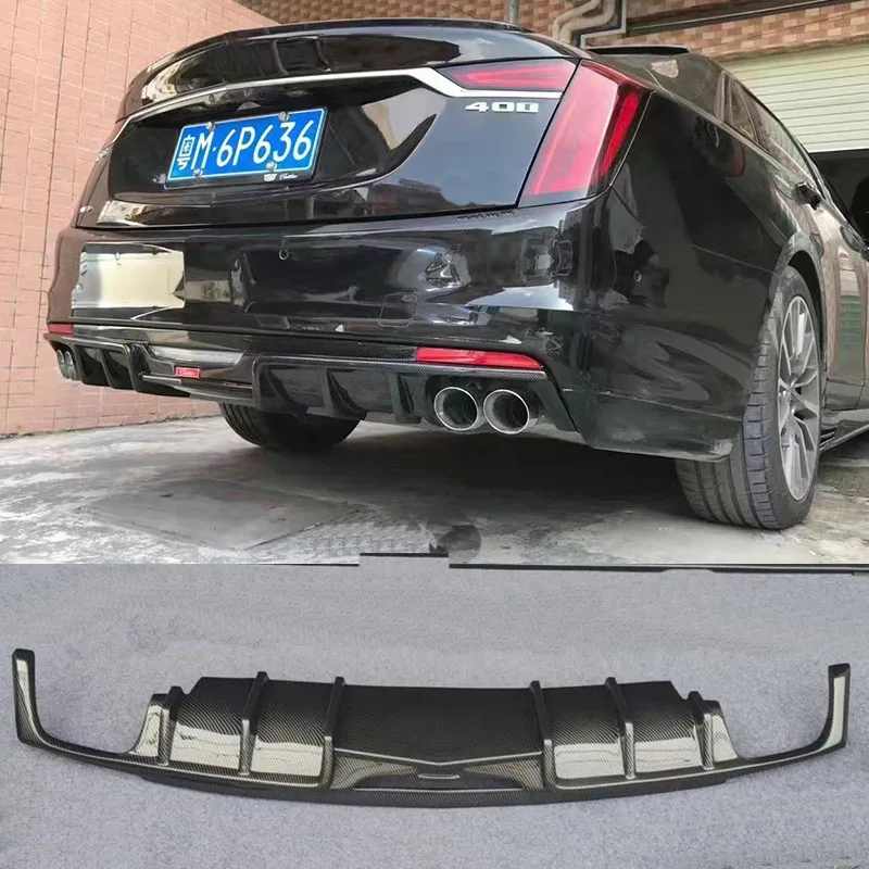 For Cadillac CT6 Rear Bumper Diffuser Spoiler 2018-2021 ABS Carbon Look ...