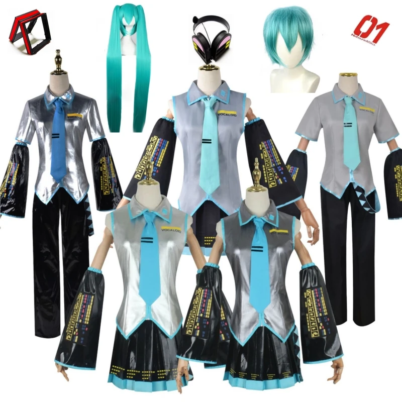 Miku-Cosplay-Full-Set-Silver-Grey-Patent-Leather-Fabric-Suit-Miku ...
