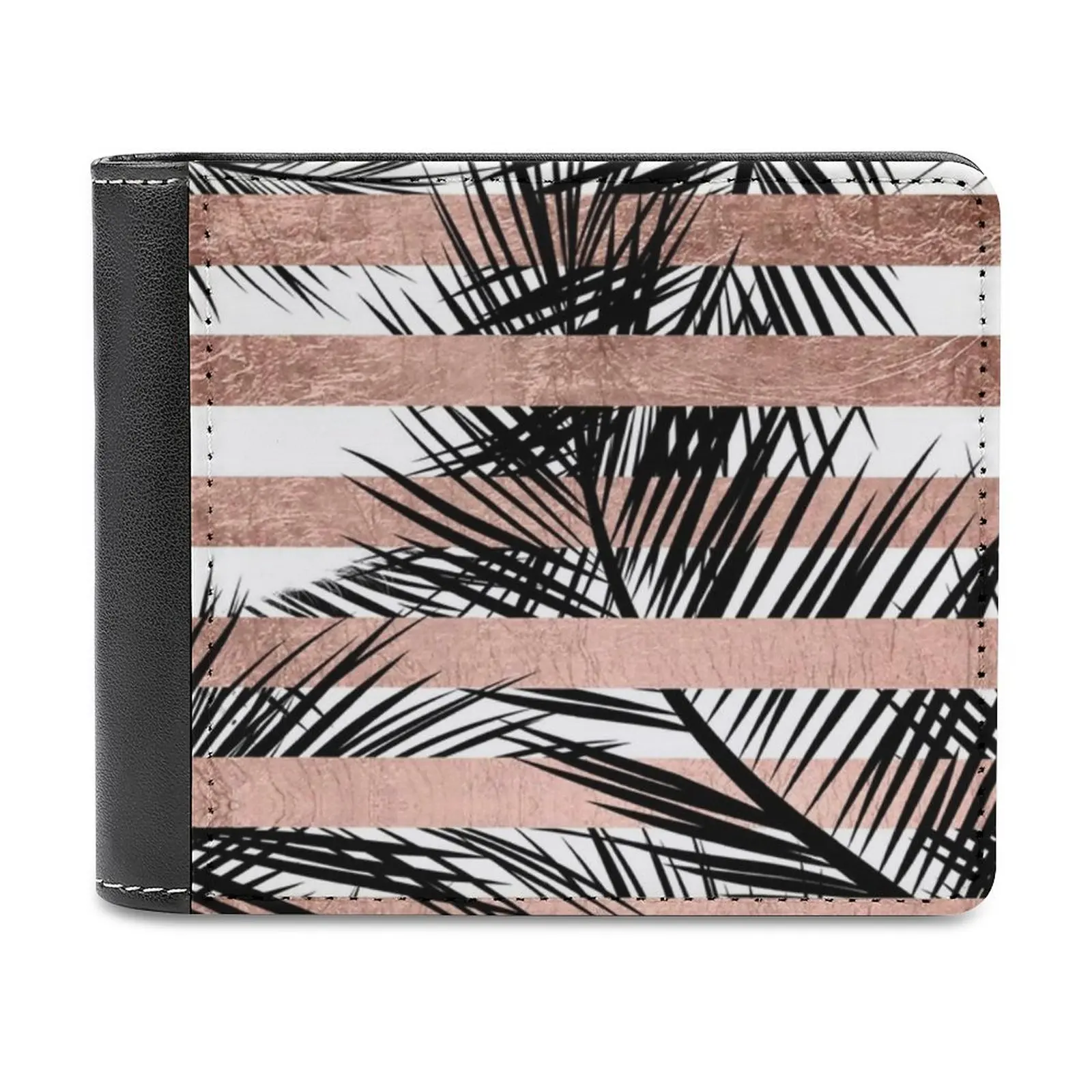 Trendy Tropical Palm Trees Chic Rose Gold Stripes Fashion Credit Card ...