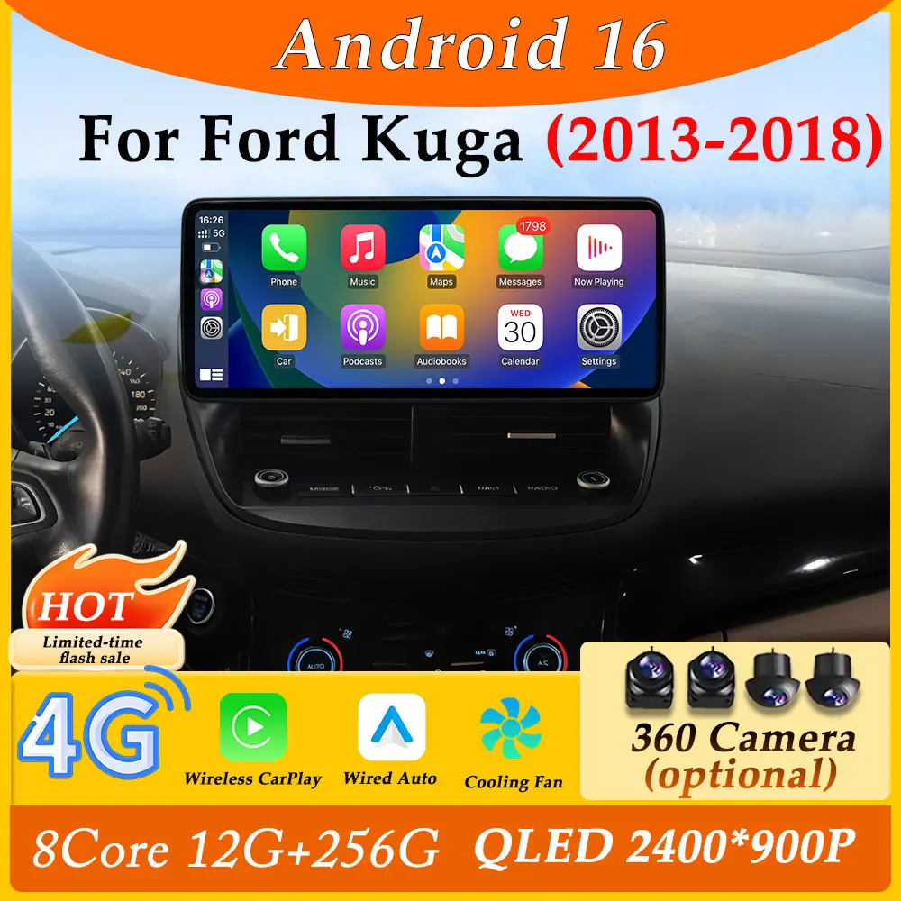 For Ford Kuga 2013 - 2018 DSP Stereo Ultra-thin Screen CarPlay Android ...