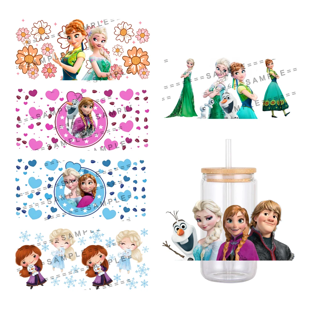 Disney-Frozen-Elsa-Anna-Pattern-UV-DTF-Wrap-Sticker-DIY-para-taza-de ...