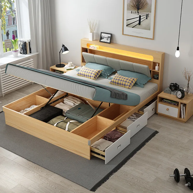 Simple Bed Design With Storage