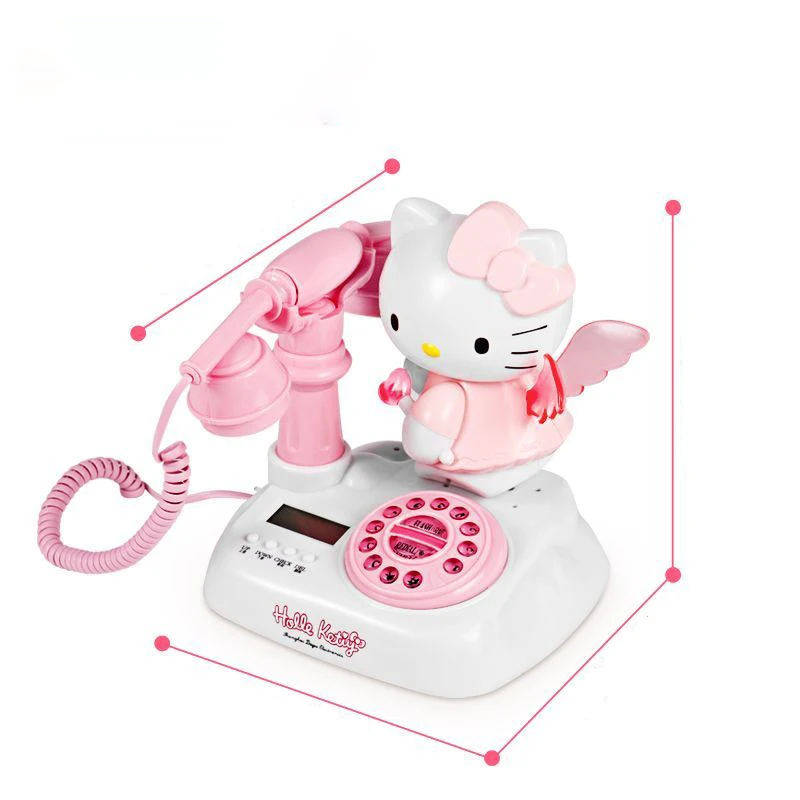 Sanrio-Kawaii-Anime-Hello-Kitty-Pink-Creative-Cute-Retro-Antique-Corded ...