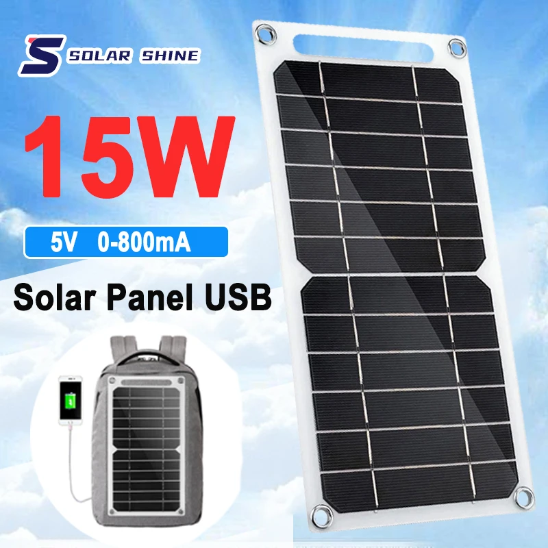 Portable 5V USB Solar Panel Solar Plates Outdoor Outdoor Backup Sun ...