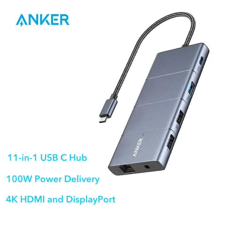 Anker 565 11-in-1 USB C Hub 10 Gbps USB-C and USB-A Data Ports 4K HDMI ...