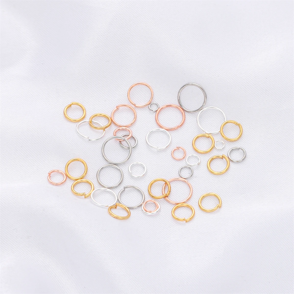 50pcs 14K/18K Platinum Silver Gold Plating High Quality Brass Jump Ring Split Ring Connectors ...