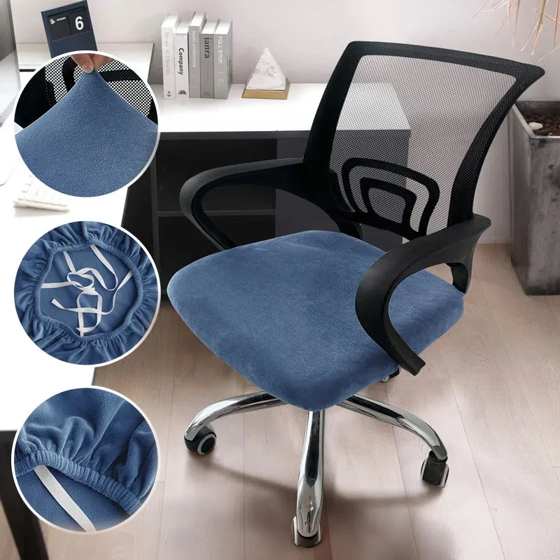 Stretch-Velvet-Office-Chair-Cover-Slipcovers-Computer-Swivel-Seat-Cover ...