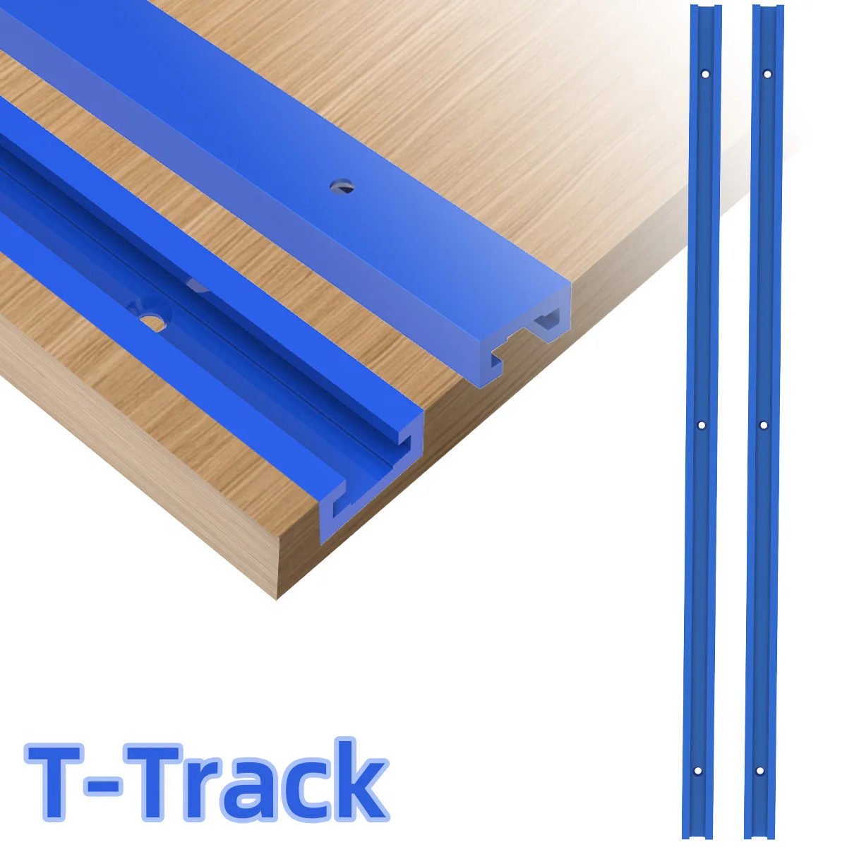 2Pc 500MM Double-Cut Profile T Track with Predrilled Mounting Holes For ...