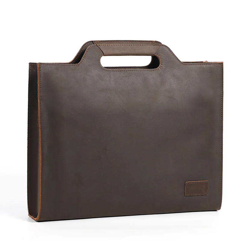 Newsbirds-Thick-Leather-Black-Briefcase-For-Men-Male-Busienss-Document ...