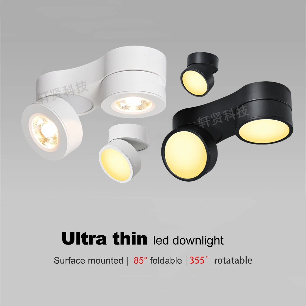 Ultra-thin-Surface-Mounted-LED-Downlights-Foldable-Ceiling-Light-Rotating-Spotlight-10W-15W-20W ...
