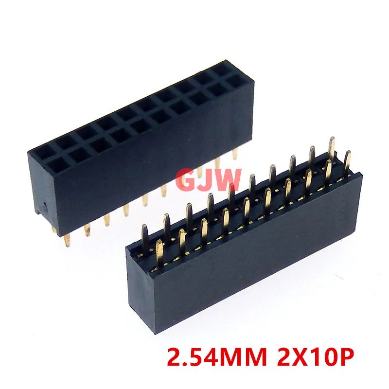 10 piezas 2x10 Pin 20P 2,54mm doble fila hembra cabezal recto Pitch ...