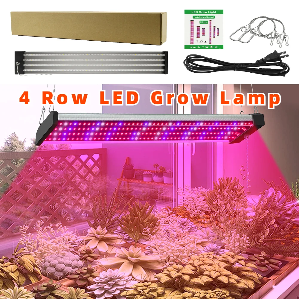 30-50CM-120-192LED-4-Row-Full-spectrum-LED-quantum-plate-plant-growth ...
