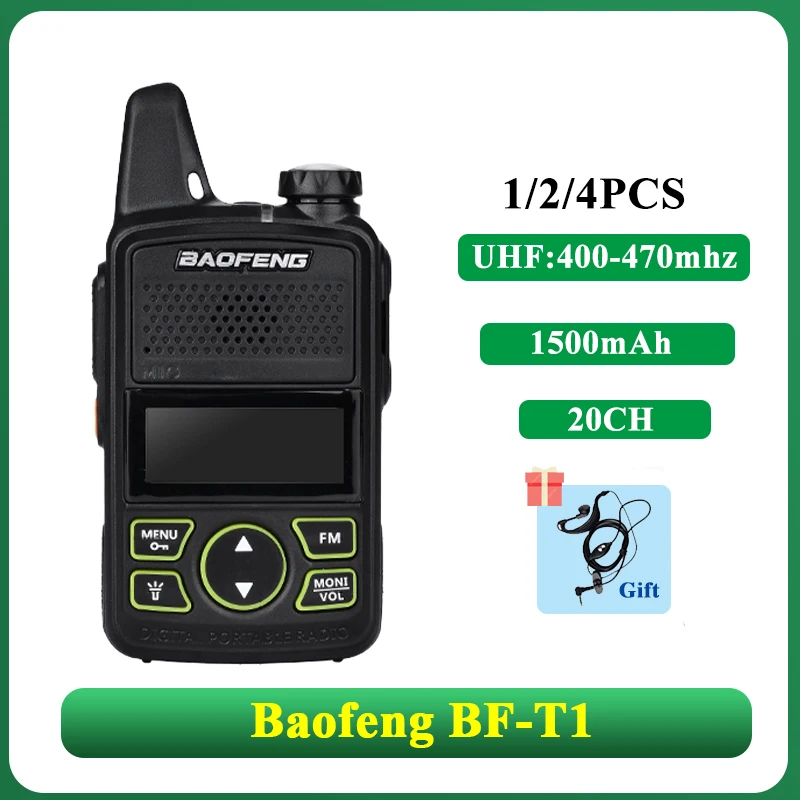 Baofeng-BF-T1-Mini-Walkie-Talkie-Kids-Woki-Toki-USB-Charger-UHF-400 ...