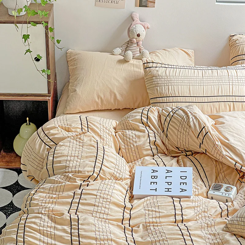 Fold-Design-Bedding-Comforter-Sets-Duvet-Cover-Bedsheets-Set-Fronhas ...