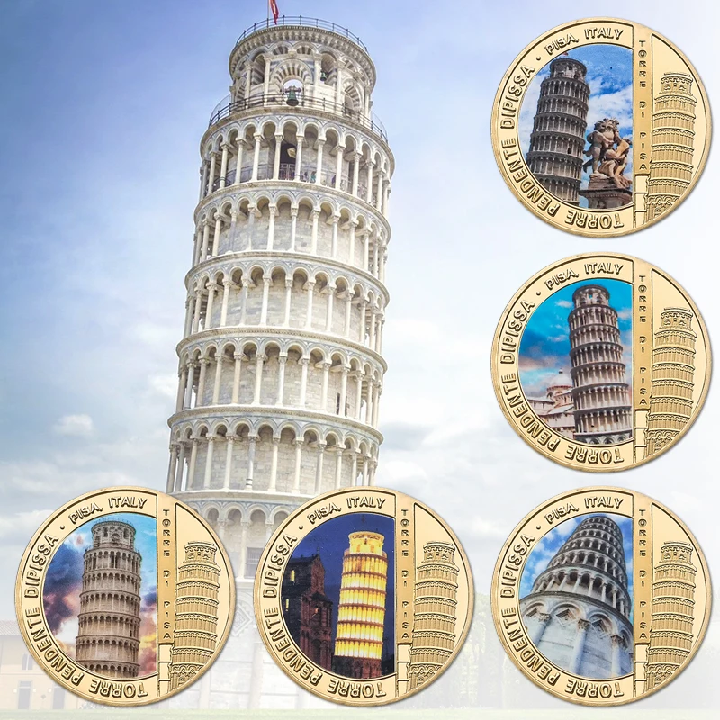 The-Leaning-Tower-of-Pisa-Gold-Plated-Commemorative-Coin-Italian ...