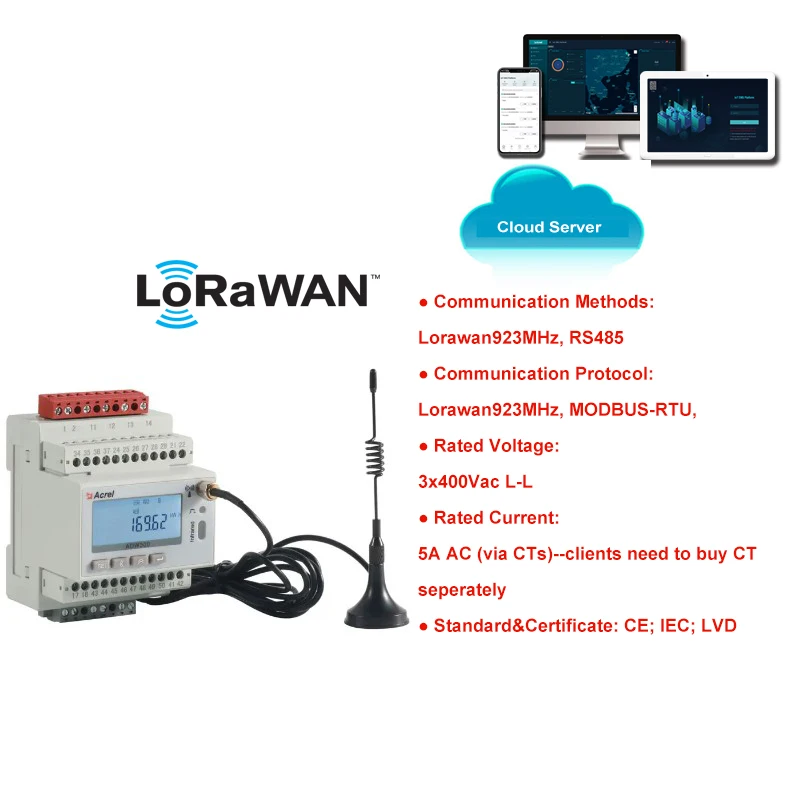 Medidor-el-ctrico-inteligente-Lorawan-trif-sico-carril-Din-EU868-EU433-MHz-para-comunicaci-n ...