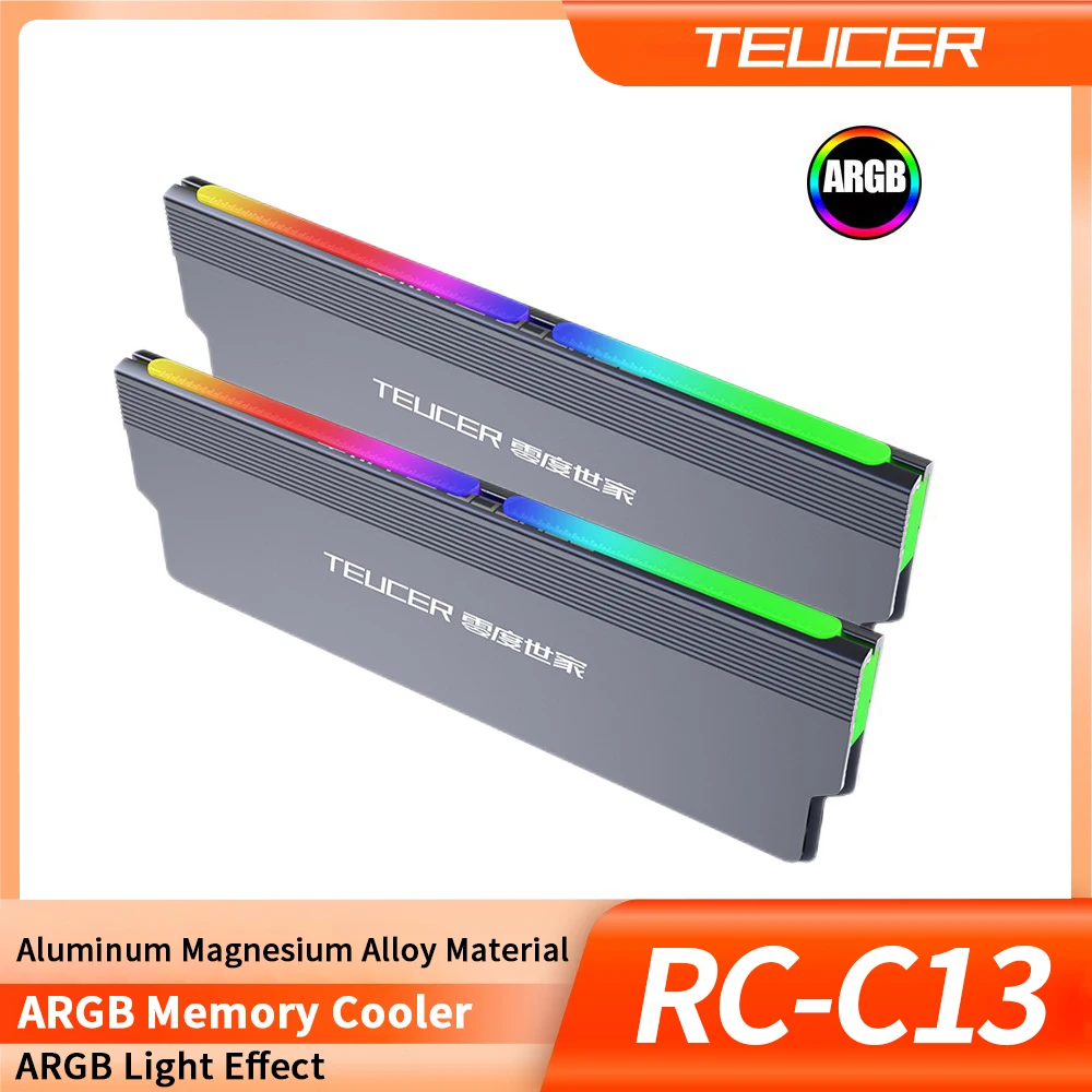 Teucer Rc C13 Ram 히트 싱크 쿨러 Rgb 256 컬러 Pc 메모리 냉각 조끼 Ddr Ddr3 Ddr4 데스크탑