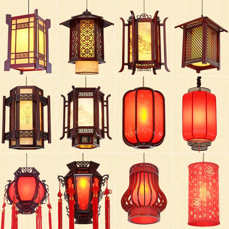 Chinese Lantern Pendant Lamp Retro Decor Restaurant Lighting Led Living ...