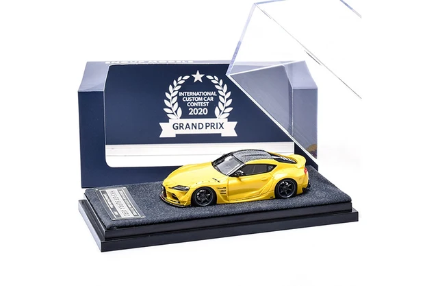 Stocks Engup 1/64 Resin Scale Model Car Supra Aero A90 HKS Yellow And ...