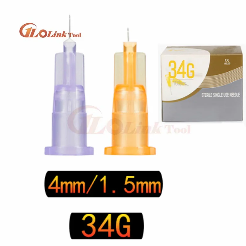 100pcs-Needle-34g-1-5mm-For-Beauty-injection-syringe-filler-Safety ...