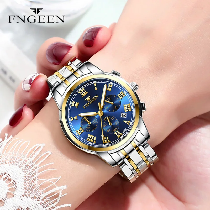 FNGEEN-Luxury-Quartz-Watch-Women-Elegant-Stainless-Steel-Watch-Luminous ...