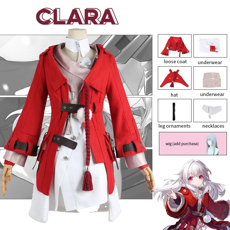 Anime Game Honkai Star Rail Clara Cosplay Costume Full Set With ...