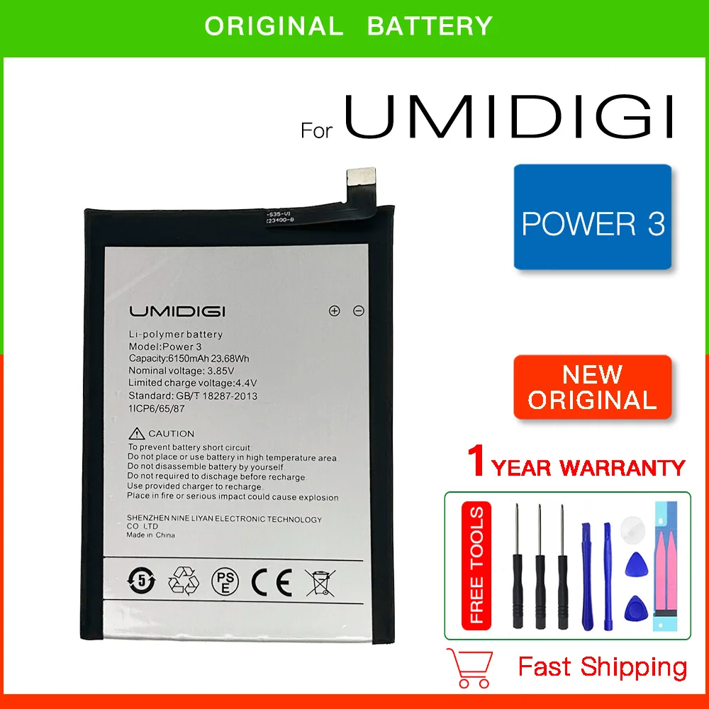 100-Original-6150mAh-POWER-3-Mobile-Phone-Replacement-Battery-For-UMI ...