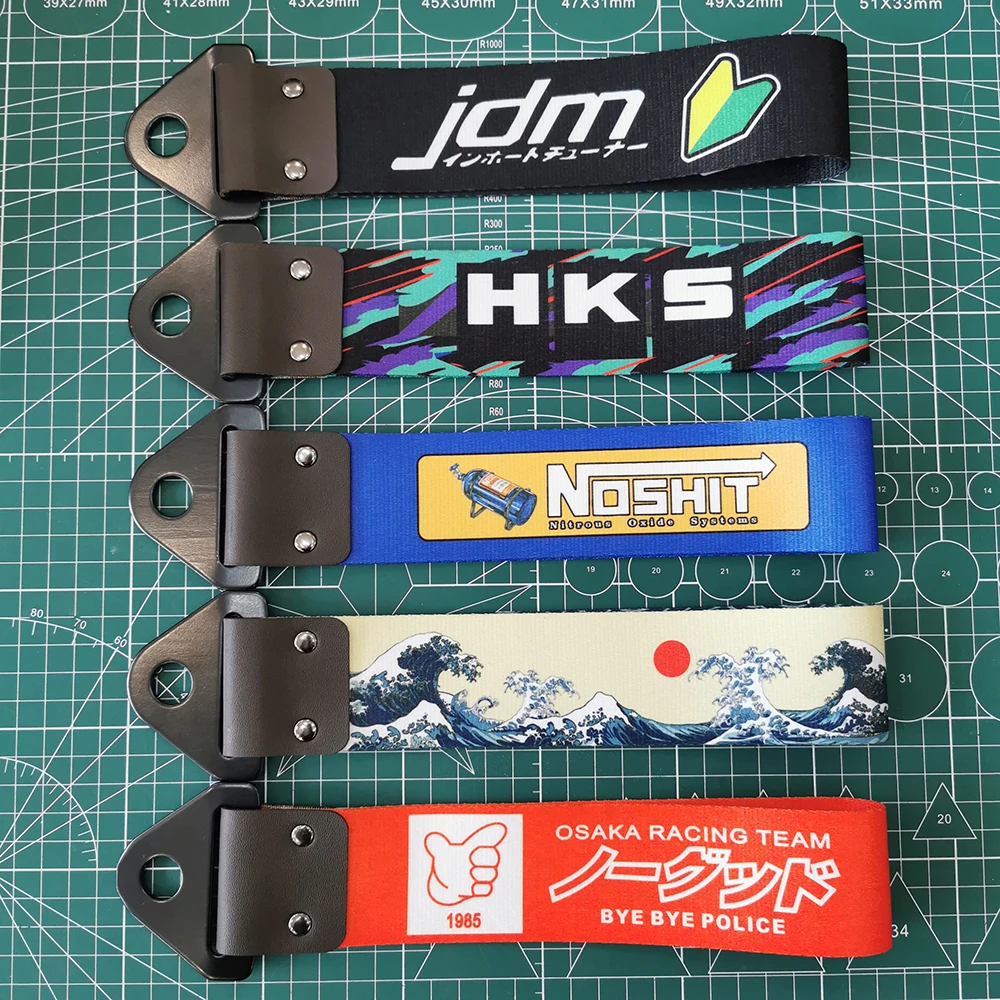 새로운 Jdm 문화 자동차 컬러 펜던트 견인 스트랩 벨트 견인 로프 리본 자동차 액세서리 트레일러 로프 범퍼 견인 스트랩
