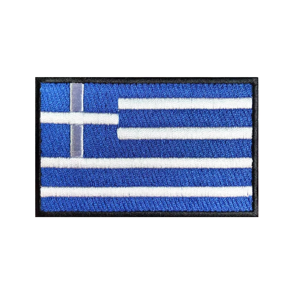 1PC Greek Flag Greece Armband Embroidered Patch Hook & Loop Or Iron On ...