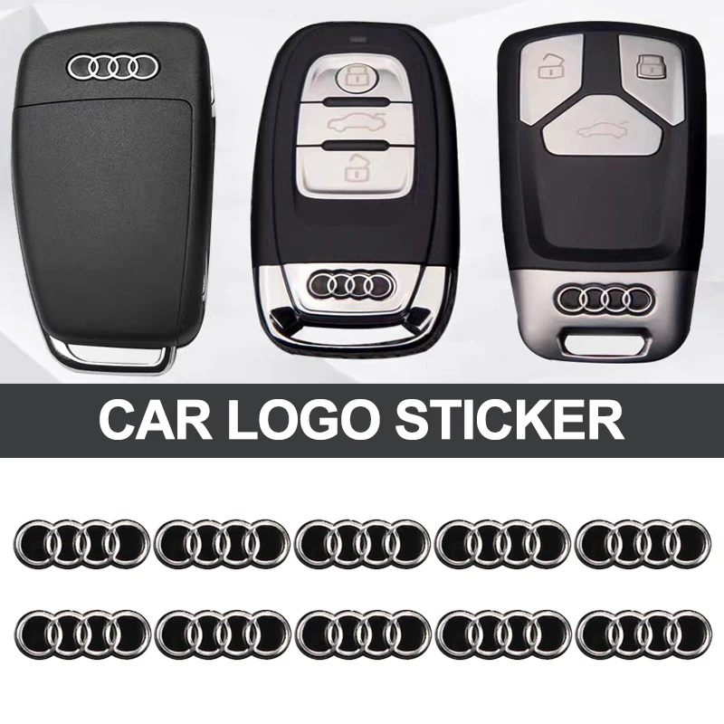 16mm Car Remote Key Sticker Aluminum Emblem Decal For Audi RS6 A1 A2 A3 ...