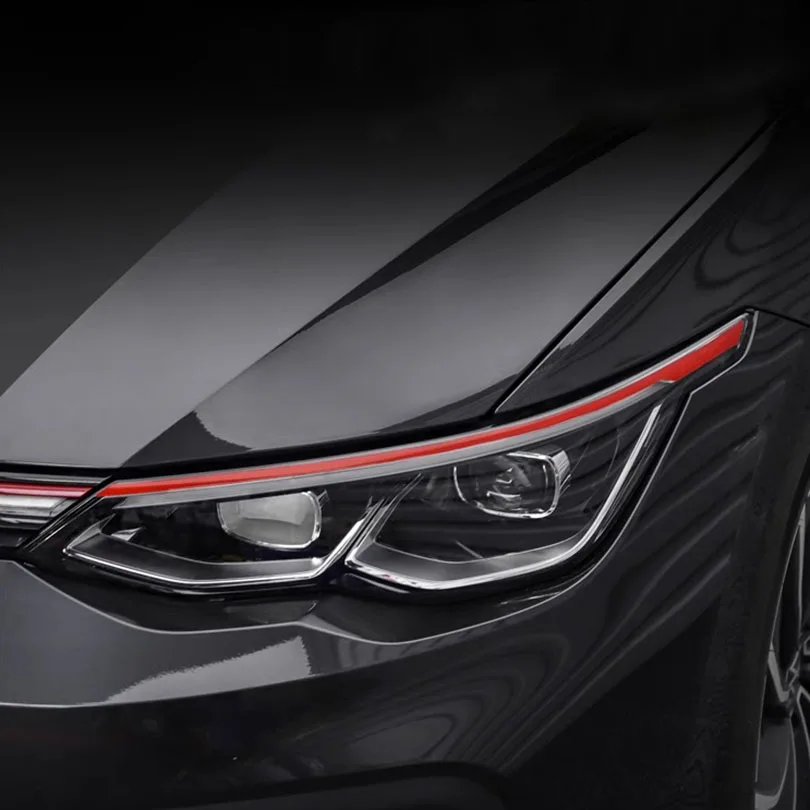 Pair-Sport-Red-Headlight-Sticker-Decal-Front-Light-Eyelid-Protective ...