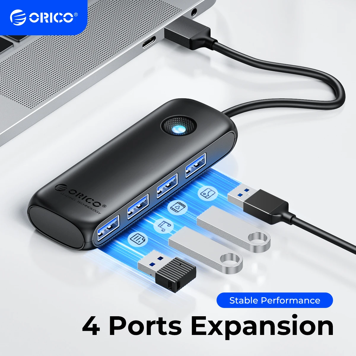 ORICO-Member-USB-3-0-Hub-Usb-2-0-Multi-USB-Splitter-Power-Adapter-4 ...