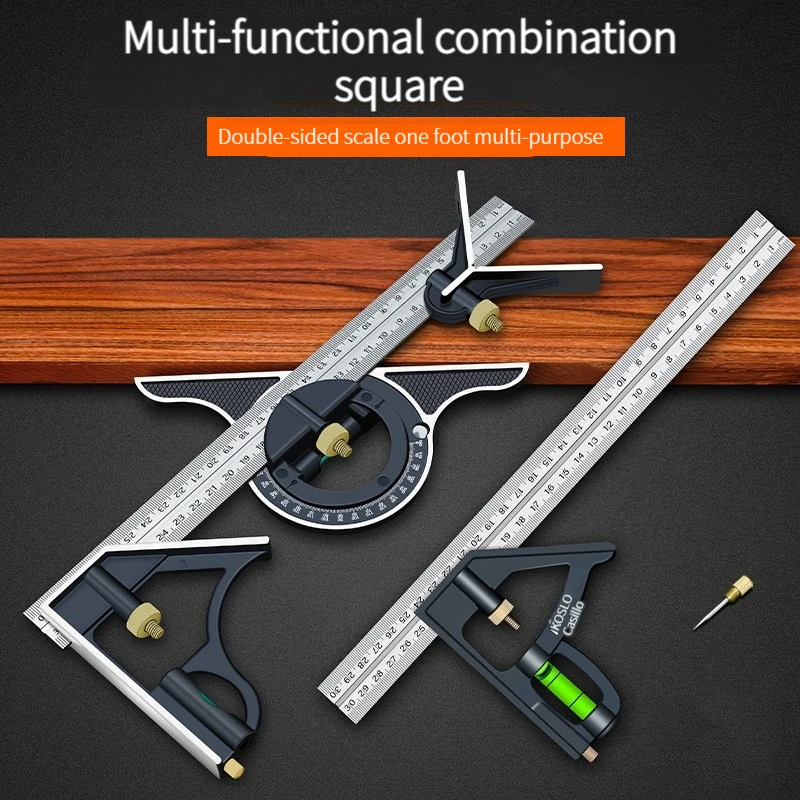 3-In-1-300mm-Adjustable-Measuring-Ruler-Multi-Combination-Square-Angle ...