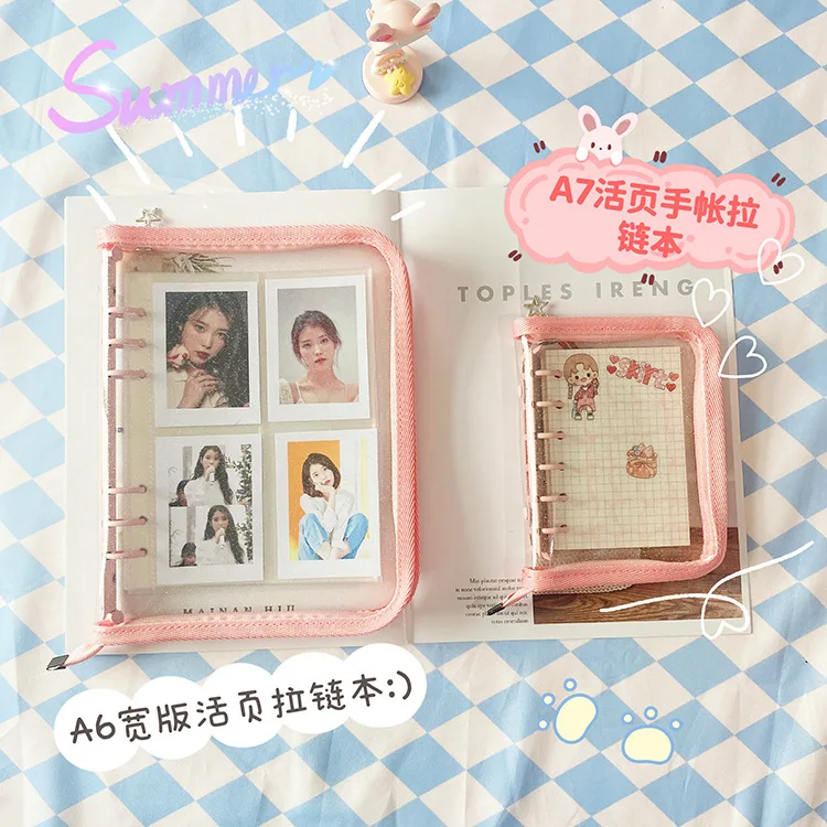 CARNET DE NOTES,only coveA6 PINK--Classeur à fermeture éclair A5 A6 A7 ...