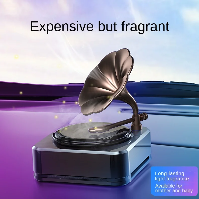 Solar-Car-Perfume-Freshener-Aroma-Metal-Antique-Gramophone-Solid ...
