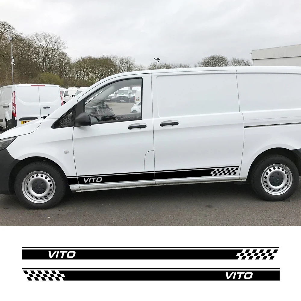 2Pcs-Car-Stickers-For-Mercedes-Benz-Vito-Viano-V-Class-W447-W639-Racing ...