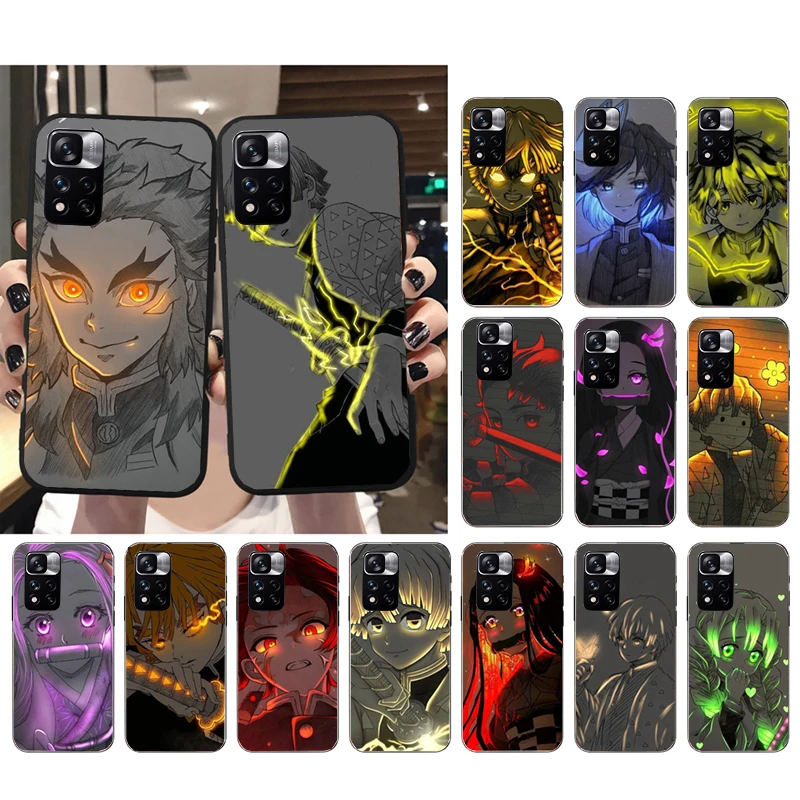 Anime Demon Slayer Phone Case for Xiaomi Redmi note 13 12 Pro 11S 11 10 ...
