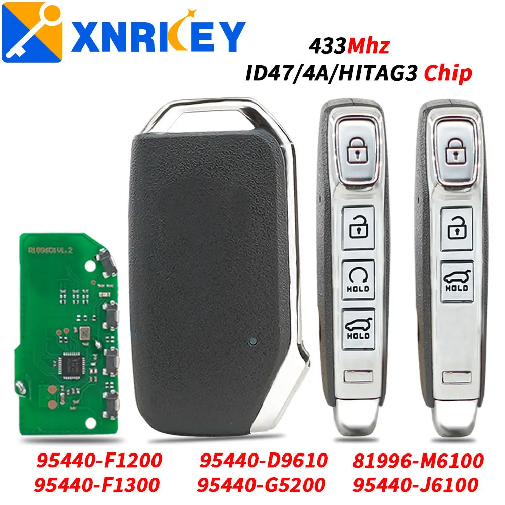 XNRKEY Keyless Remote Smart Key 433Mhz ID47/4A/HITAG3 Chip 95440-D9610 ...