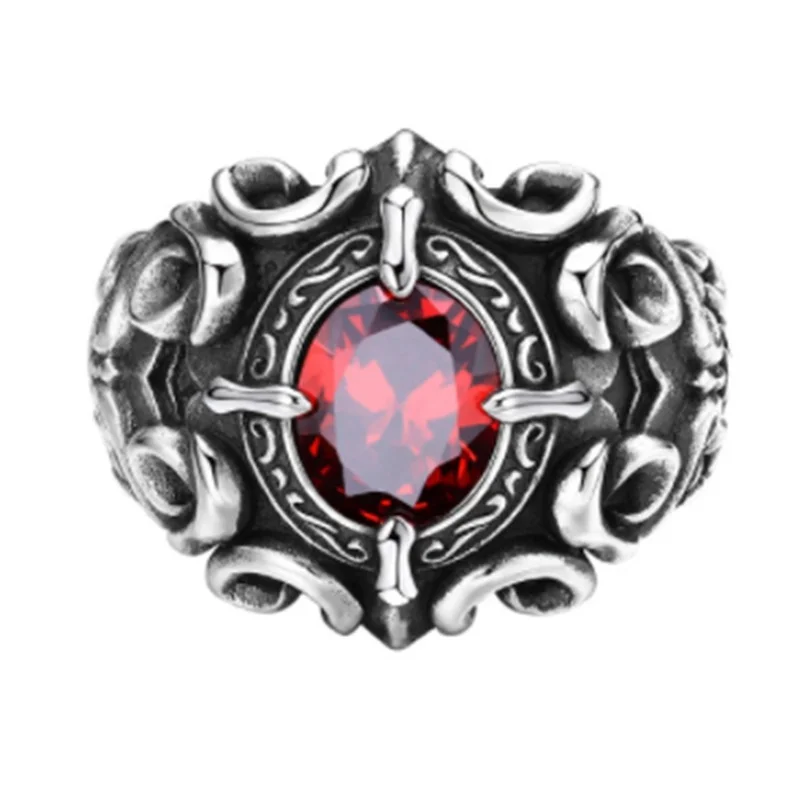 High Grade Carving Flower Ring 925 Silver Male Jewelry Open Size Trendy ...