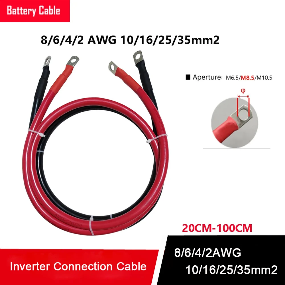 8-6-4-2-AWG-10-16-25-35mm2-Battery-Connection-Cable-Copper-Wire-with ...