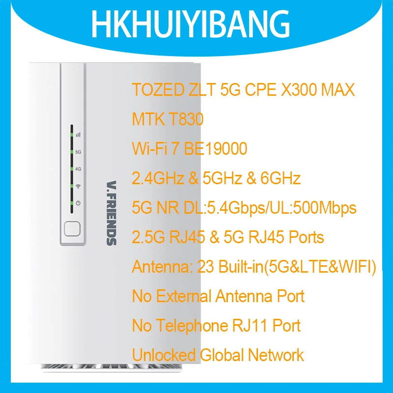 TOZED ZLT 5G CPE X300 MAX WiFi 7 BE19000 Wireless Router T830 6GHz 2.5G ...