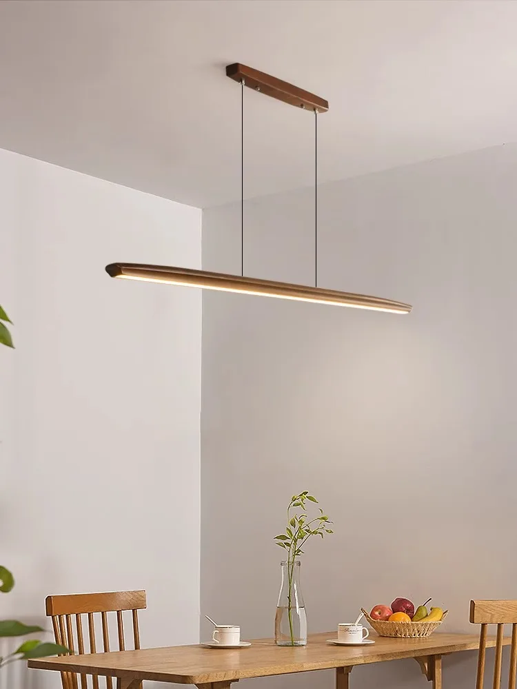 Long-Solid-Wood-Pendant-Lamp-Modern-Led-Home-Decoration-White-Pine ...