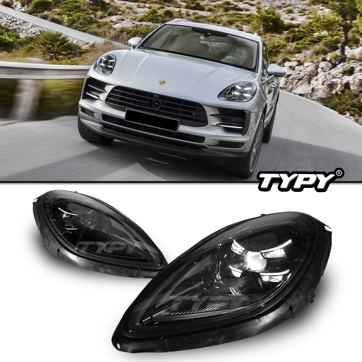 Car-Light-LED-Matrix-laser-headlights-For-Porsche-Macan-2014-2018 ...