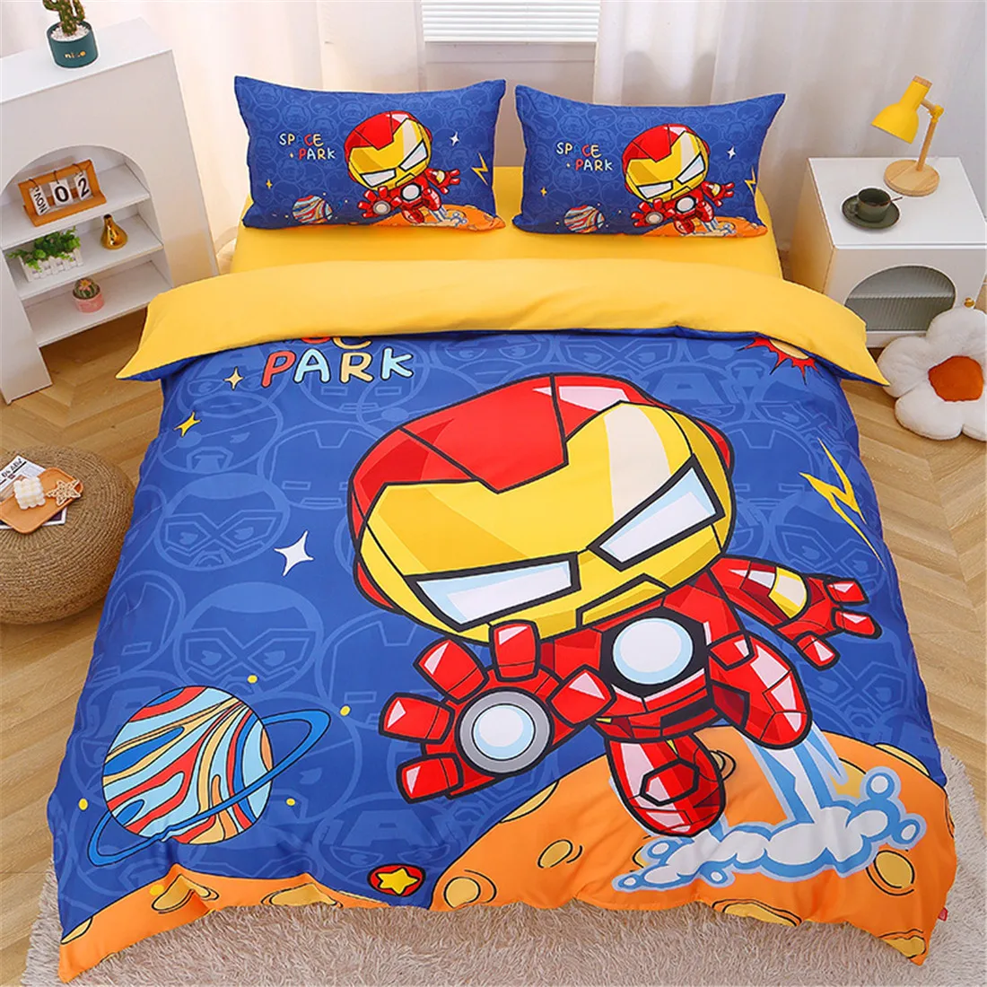 Iron Man Duvet Cover with Pillowcases, 3D Printed Bedding Set with ...