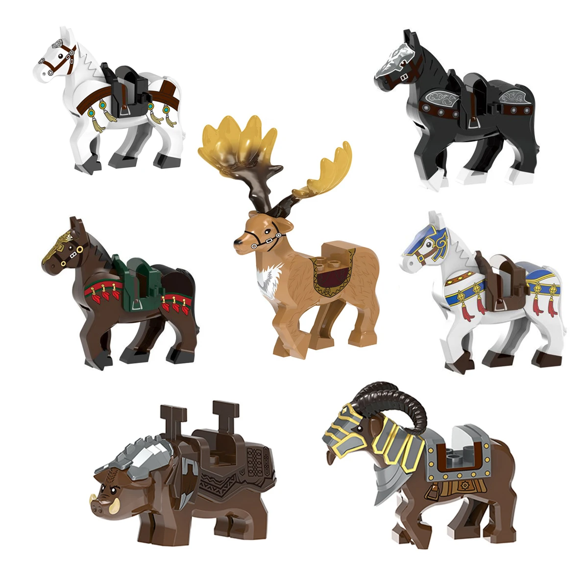 Single Sell Medieval Knight Roman China Ancient War Horse Rohan Animal ...