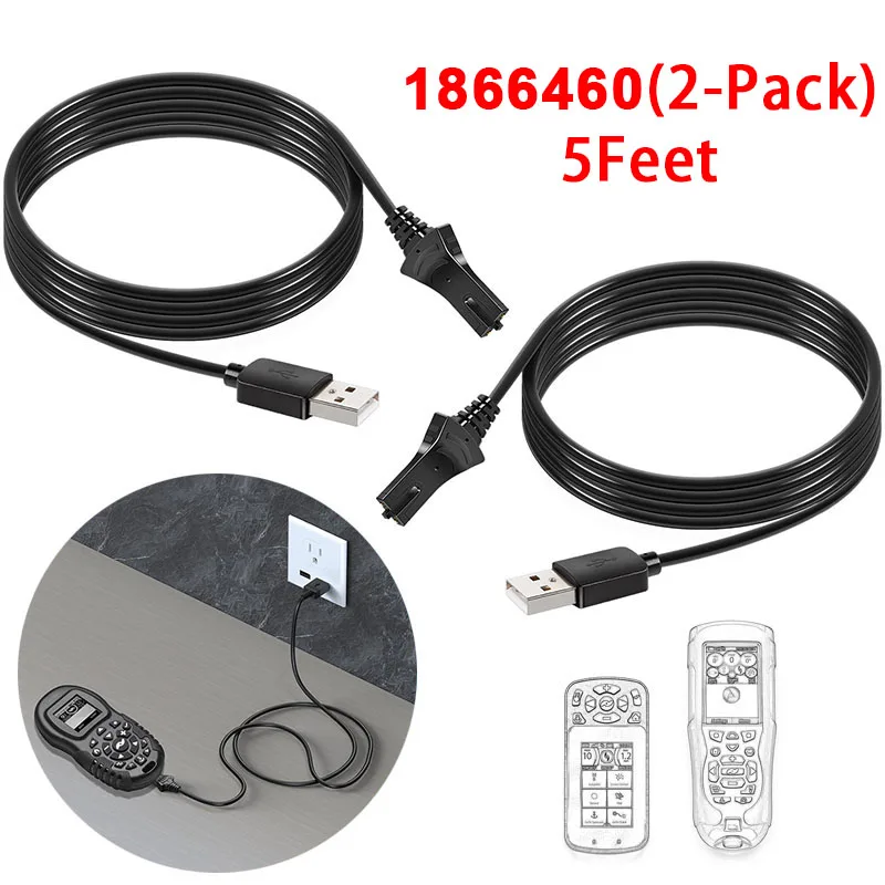 2-Pack, 1866460 i-Pilot Link Remote Charging Cable for All Minn Kota i ...