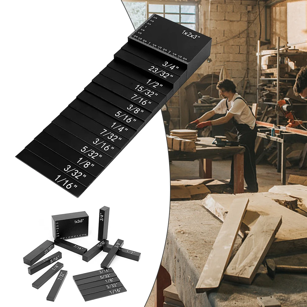 15pcs-Setup-Block-Bar-Gauge-Table-Saw-Aluminum-Height-Gauge-Measuring ...