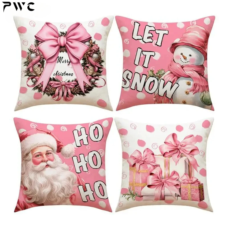 Fundas-de-almohada-navide-as-rosas-funda-de-almohada-con-copos-de-nieve ...